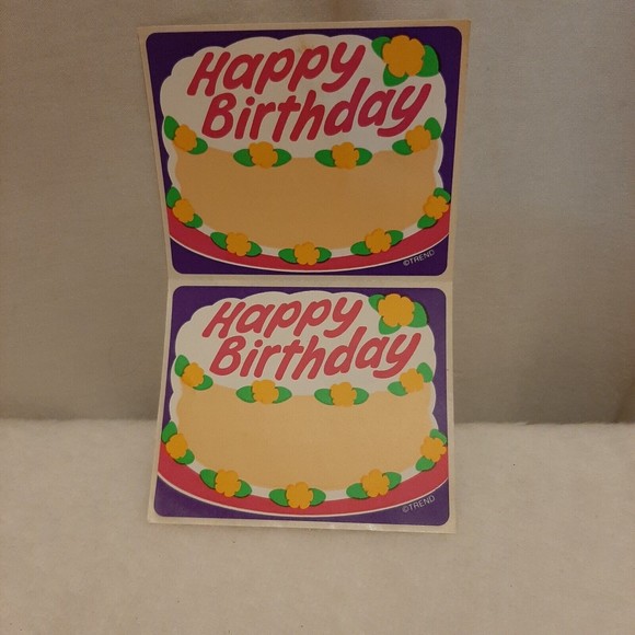 Trend | Office | Vintage Trend Happy Birthday Name Tag Badge Stickers ...